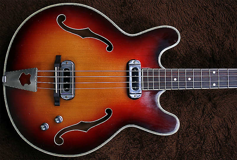 Rare Vintage Musima Semi Acoustic Bass Guitar 1970s Sunburst | Reverb