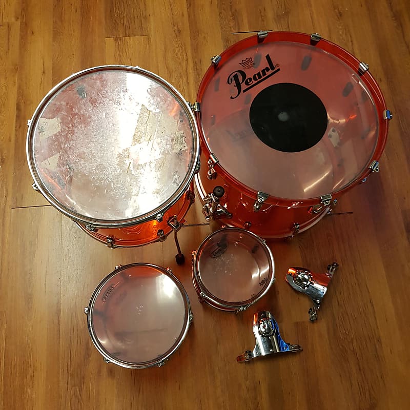 Pearl Crystal Beat Ruby Red Drumset Crb524 P/C731 Acrylic | Reverb