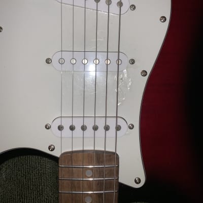 Fender Starcaster Strat 2000s - Black & Maroon | Reverb