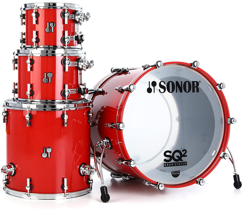 Sonor SQ2 Beech 4-piece Shell Pack - Flame Red | Reverb