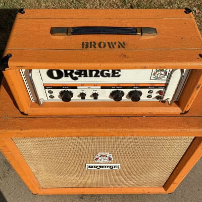 1973 Orange OR 120 Head & Cabinet Half-Stack Original Orange | Reverb