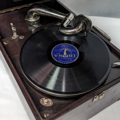 Victor Antique Oak Portable Talking Machine Phonograph Model | Reverb