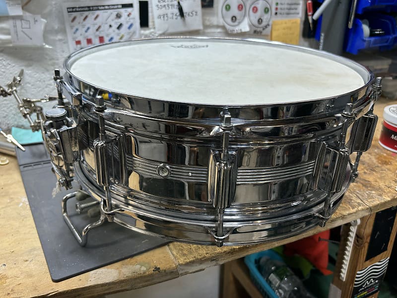 Restored vintage 70’s Rogers Dynasonic 14x5” COB (chrome over | Reverb