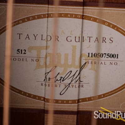 Taylor 512 Acoustic Guitar #1105075001 - Used | Reverb