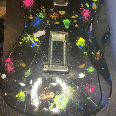 Fender Squire 2000-2010 - Relic black-paint splattered finish | Reverb