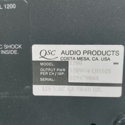 QSC Model 1200 Power Amplifier Tested - Functional Made In | Reverb