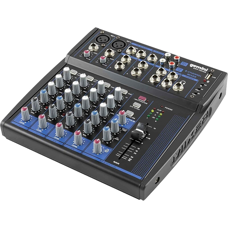 Gemini - GEM-08USB - 8 Channel USB Bluetooth Mixer for | Reverb