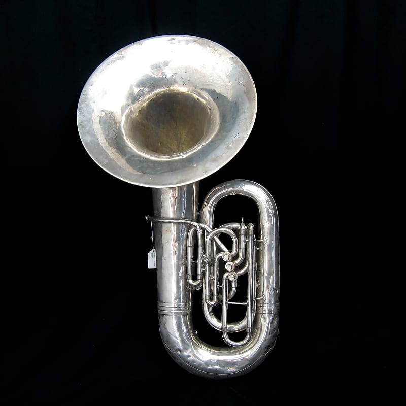 King 1235 Silver Plated 3 Valve Symphony Model Eb Tuba, Side | Reverb