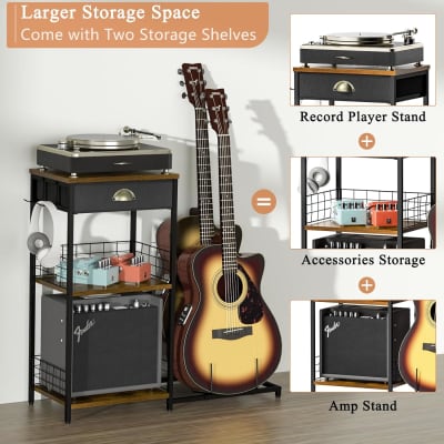 Adjustable Guitar Stand with Drawer, Guitar Rack for Multiple | Reverb