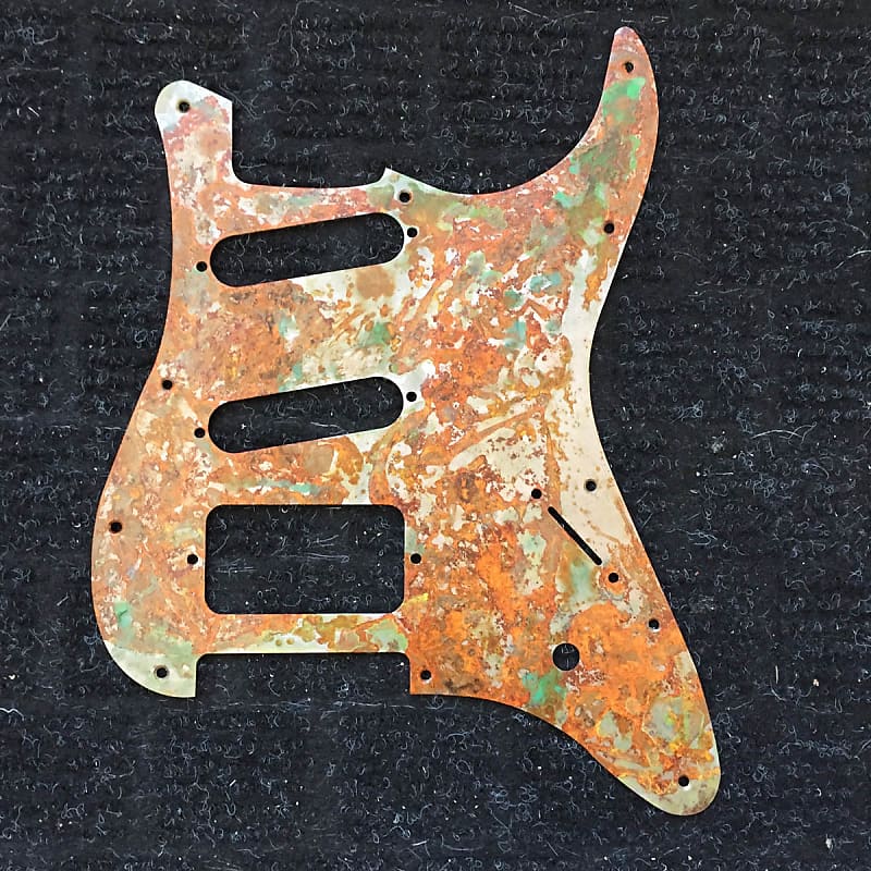 Rusted Relics Jake E Lee style pickguard, with awesome patina | Reverb