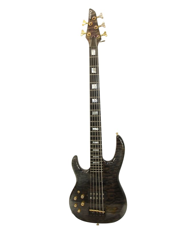 Carvin LB75 Left-Handed 5-String Bass Guitar, QMT, Ebony | Reverb