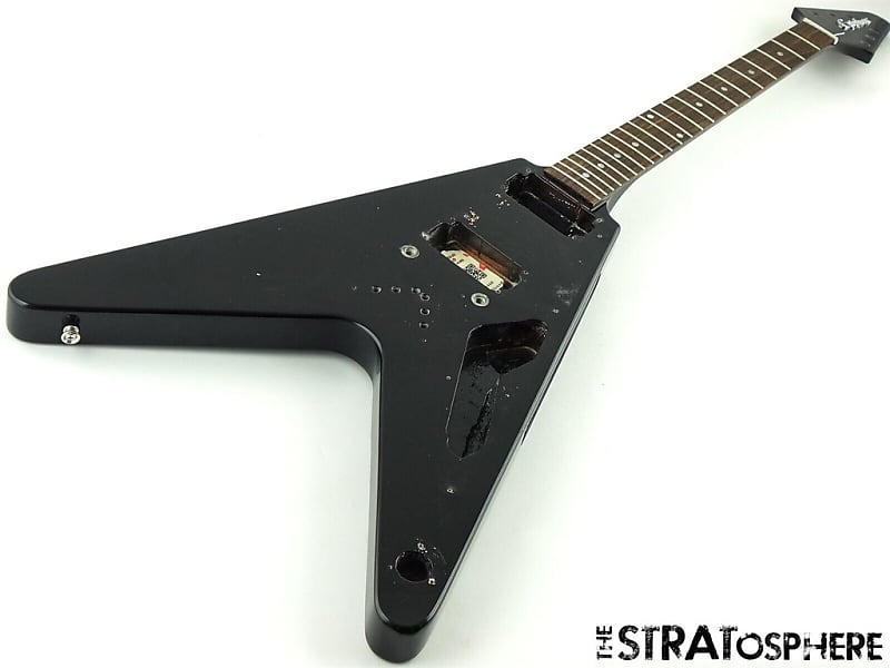 2022 Epiphone Flying V BODY + NECK Guitar Parts Ebony | Reverb
