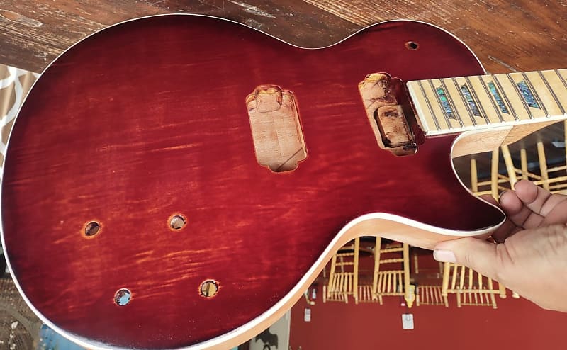 single cut, maple, Honduran body , unfinished lp guitar DIY | Reverb