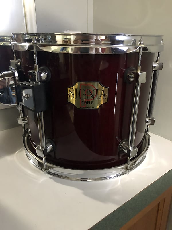 Premier Signia 1990 Red Wine 12 inch Tom Drum | Reverb