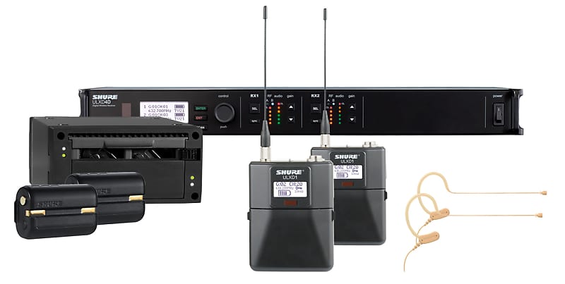 Mint Shure ULXD Dual Channel Headworn Wireless Kit with 2 | Reverb