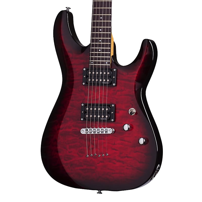 Schecter C-6 Plus Electric Guitar, See Thru Cherry Burst | Reverb