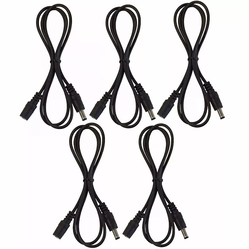 (5) Pack 3' foot DC Power Extension Cable Male Female 5.5mm X | Reverb