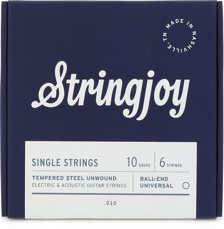 Stringjoy Single Electric or Acoustic Unwound Guitar Strings | Reverb