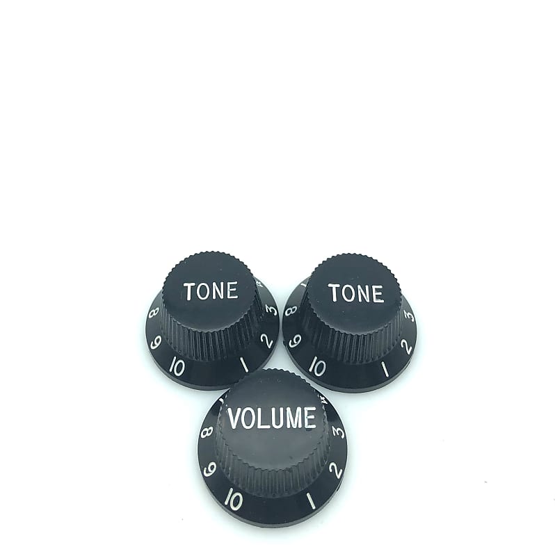 Stratocaster Style Knobs Set Black | Reverb