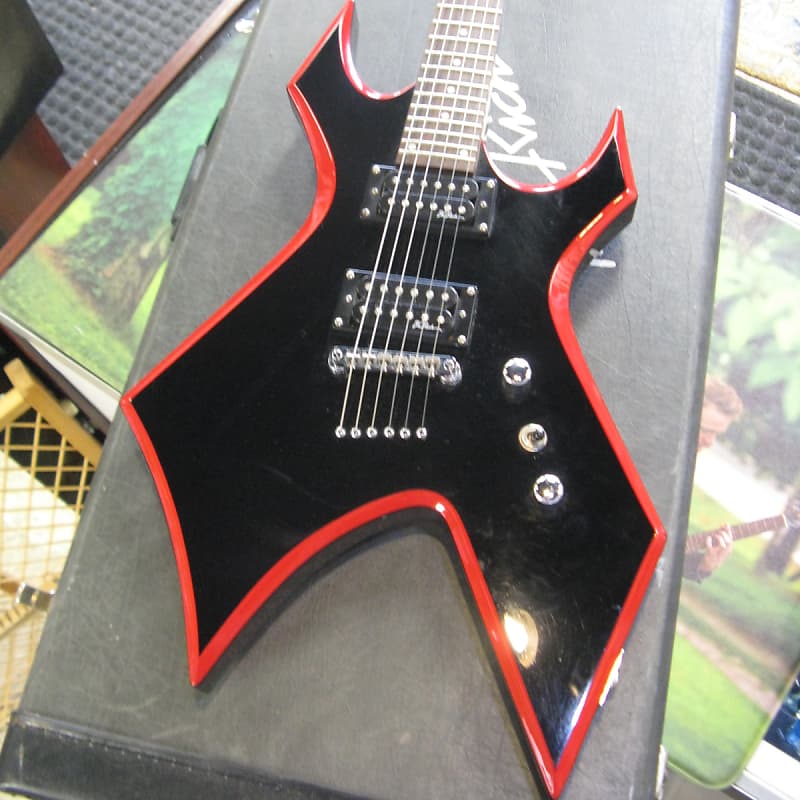 B.C. Rich Warlock 2001 Black W/Red Bevels Widow Headstock & | Reverb