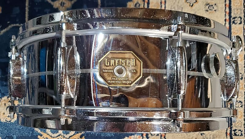 Gretsch snare drum 1970's - Chrome Over Brass | Reverb