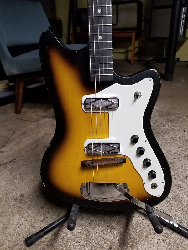 Vintage 1966 Harmony Silvertone H-15V Bobkat Electric Guitar | Reverb