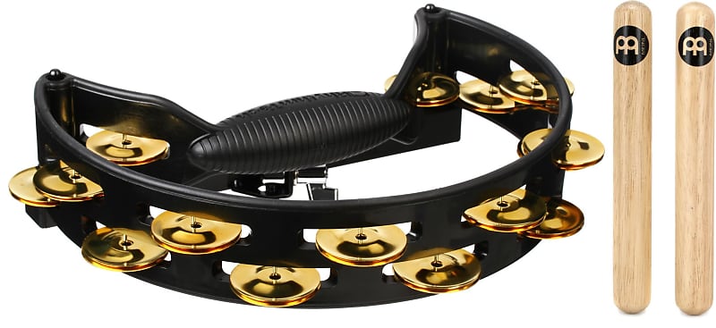 Rhythm Tech Pro Series Tambourine - Black/Black with Brass | Reverb
