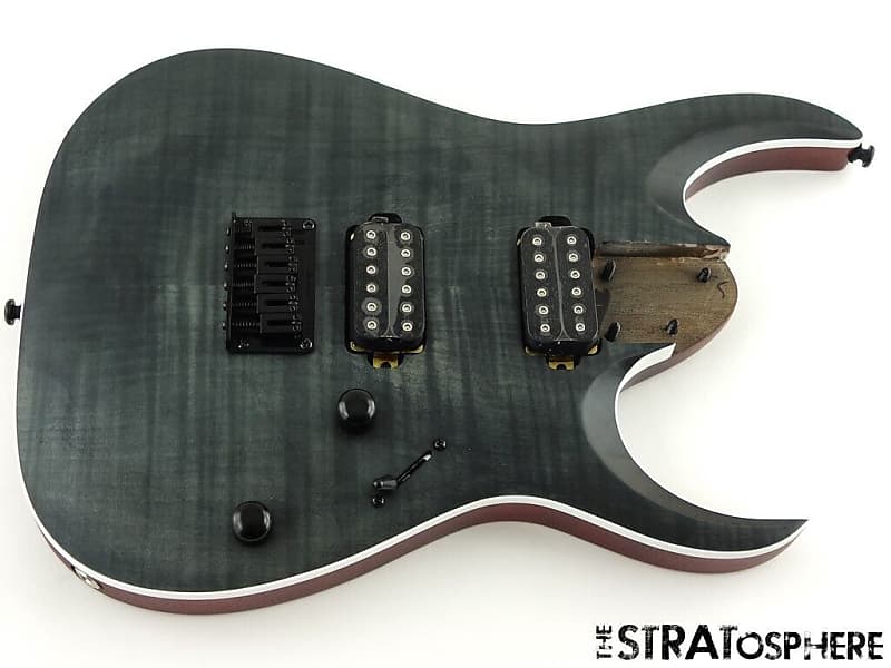 Ibanez RGA42FM LOADED BODY Flamed Maple Top Bound Trans Gray | Reverb