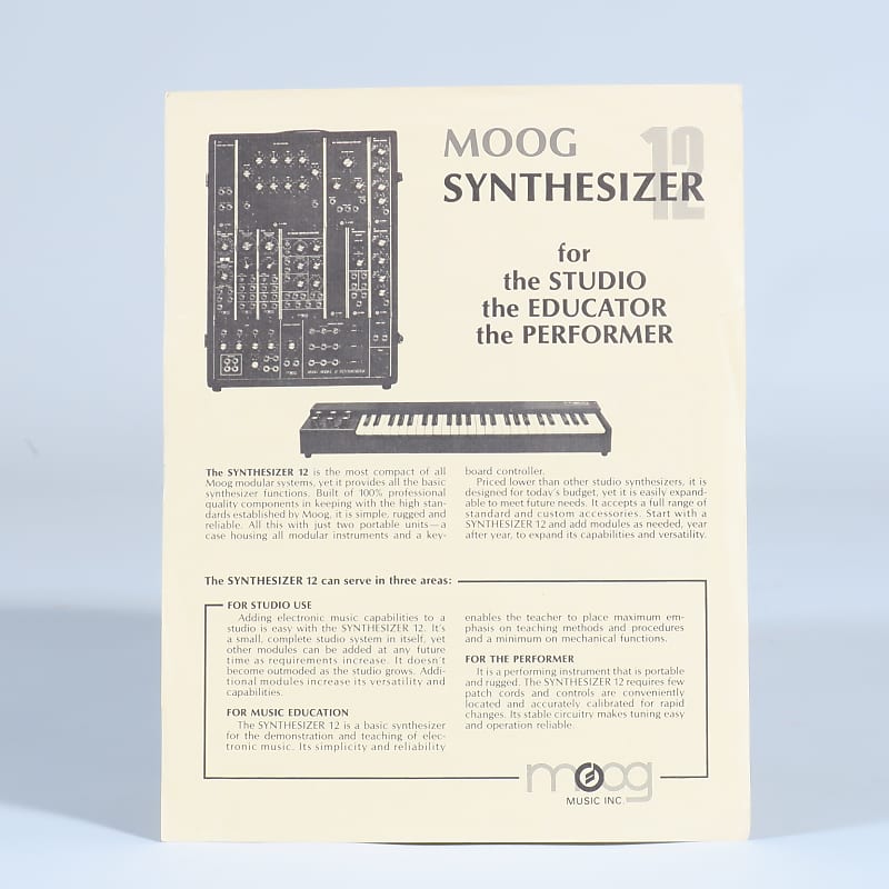 Moog Modular System 12 spec sheet | Reverb