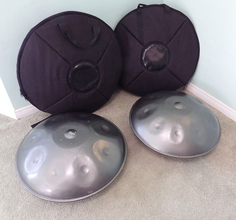 2 steel custom-made hand pans D and F 23" O Hand Pan & | Reverb
