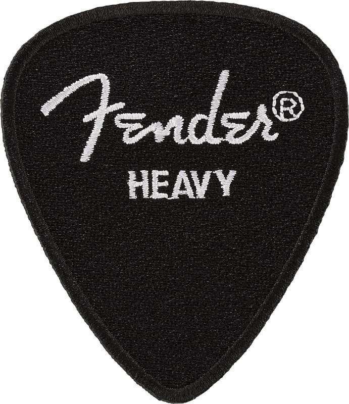 912-2421-109 Fender Guitar Heavy Pick Embroidered Patch Black | Reverb