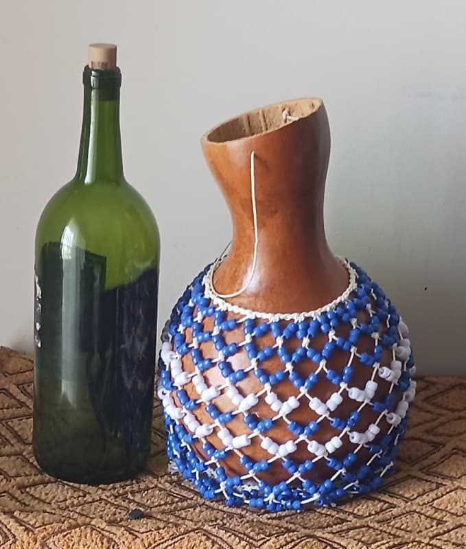 Sekere (medium Yoruba-style netted gourd rattle) | Reverb