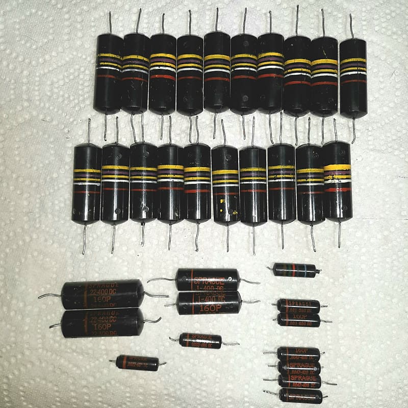 Vintage 1962 Sprague Bumblebee & Black Beauty Cap Lot .47 .1 | Reverb