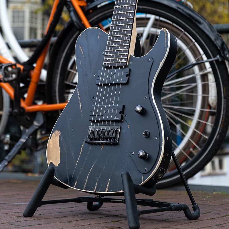FGN J-Standard Iliad 7-String Open Pore Relic Satin Black | Reverb UK