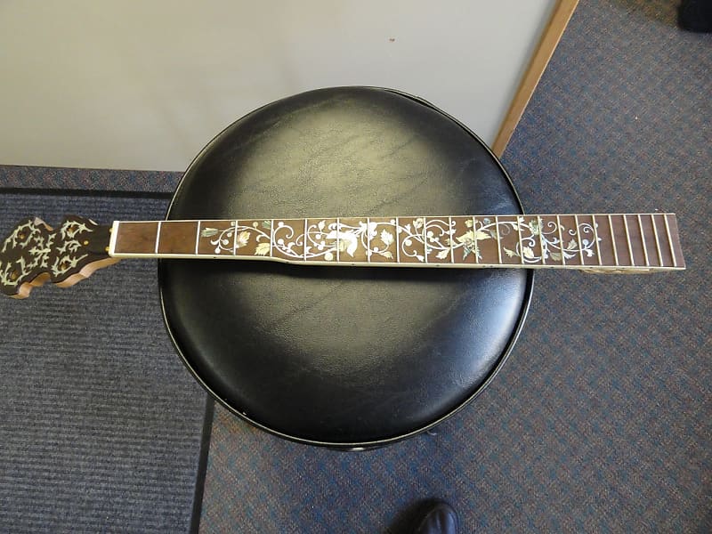 Banjo Neck, Unused, 5-string , Fancy Inlay, Carved Heel | Reverb