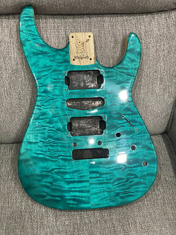Warmoth Soloist HSH Body, Black Limba Korina and Trans Teal | Reverb