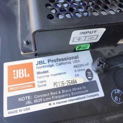 JBL 4639 Cabinet with dual 15" drivers and 4622N-HF high | Reverb