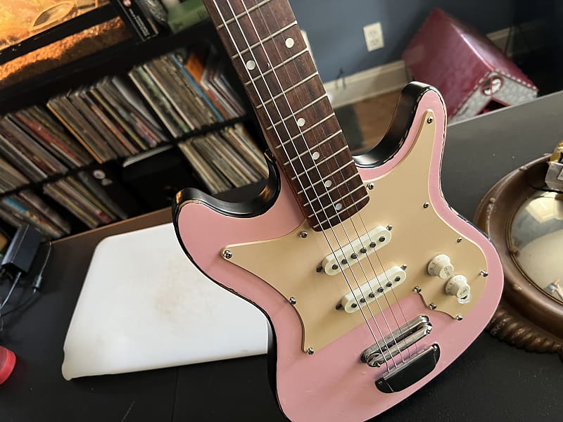 Vintage Harmony Pink Sunburst Vintage Garage Rocker | Reverb