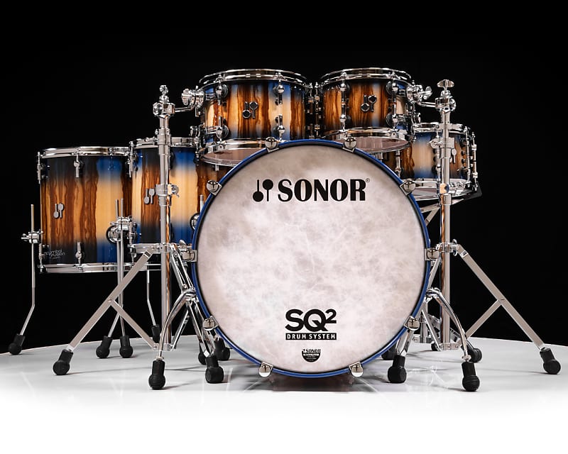 Sonor SQ2 6pc Beech Kit - Blue Burst over African Marble | Reverb
