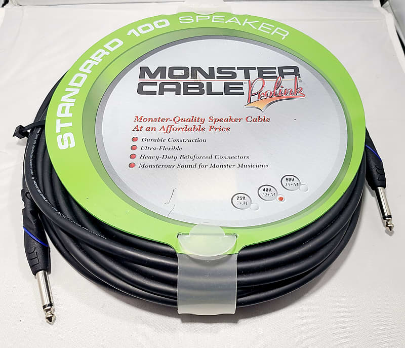 Monster Prolink Speaker Cable Straight 1/to Straight 1/4" 40 | Reverb