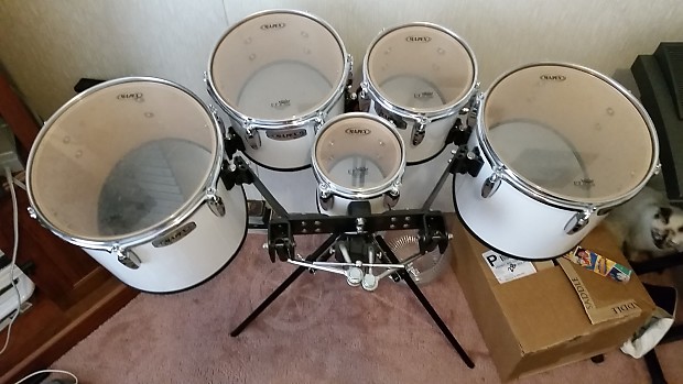 Mapex qualifier Multi Toms 2013 white marching tenors | Reverb