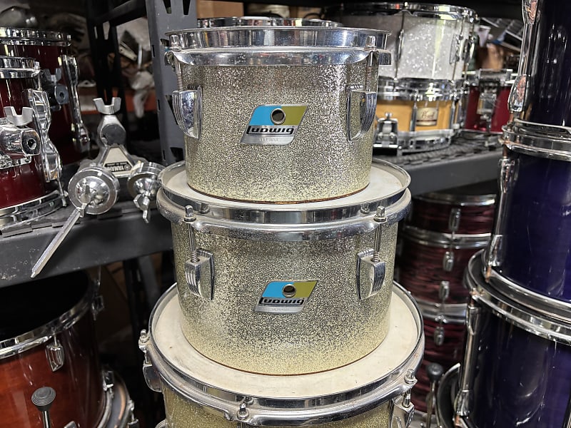 Ludwig Silver sparkle 8 and 10 inch concert Tom Drums | Reverb