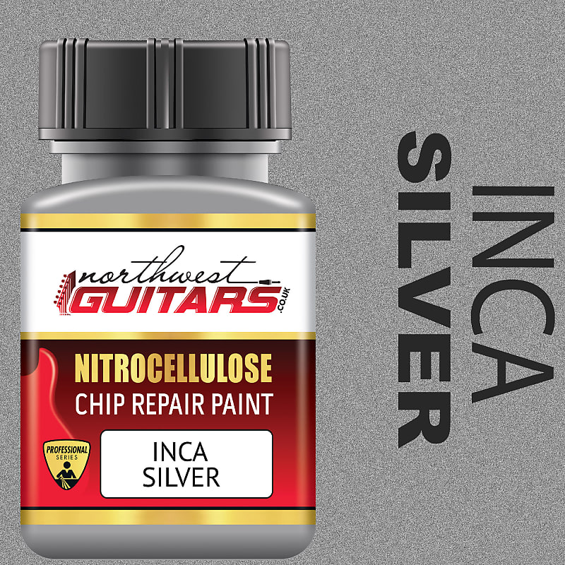Inca Silver Nitrocellulose Chip Repair guitar paint - 50ml | Reverb