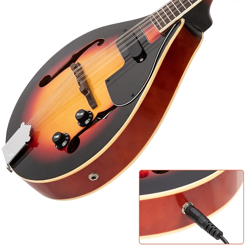 Glarry A Style 8-String Acoustic Electric Mandolin WITH Gig | Reverb