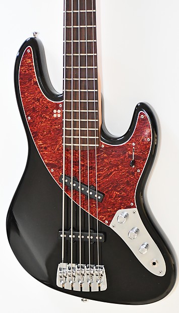 Sandberg California UMBO 5 Black with Black Headstock and Gig | Reverb