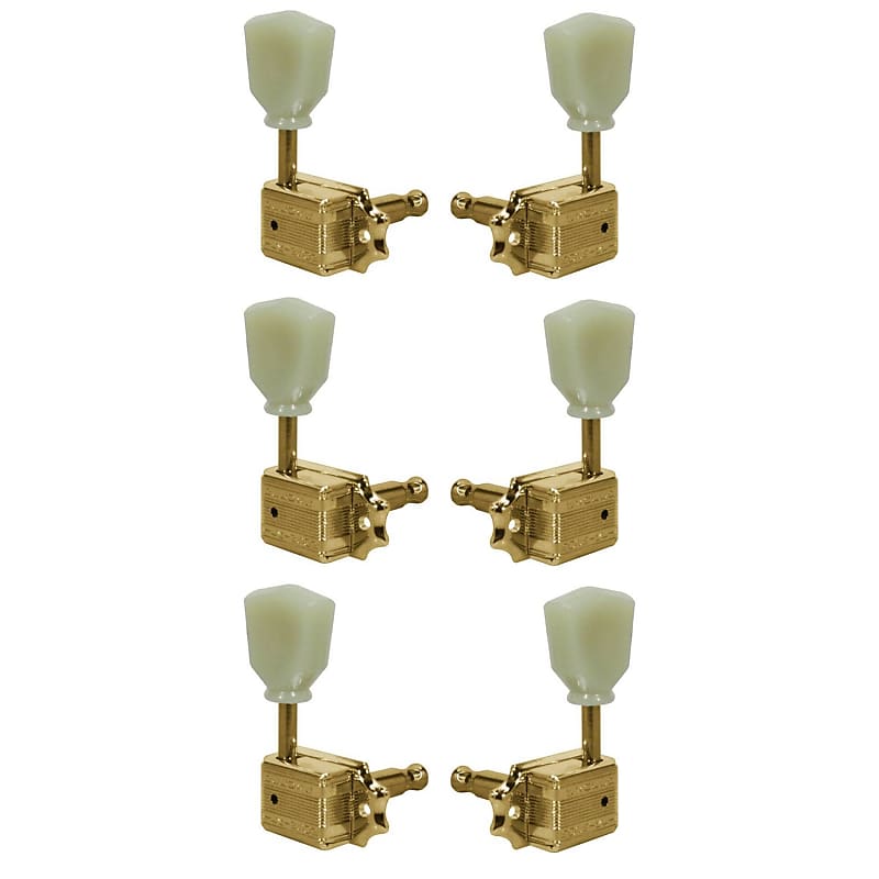 Wilkinson 160-GLR machine heads for guitar 3L+3R gold | Reverb