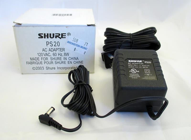 Shure PS20 PS-20 AC Adapter - 120VAC to 12Vdc, 60 Hz, 8W - | Reverb