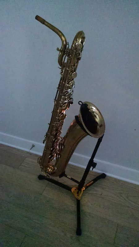 Buescher Baritone Sax 400 1960-70's - Brass/MOP keys | Reverb