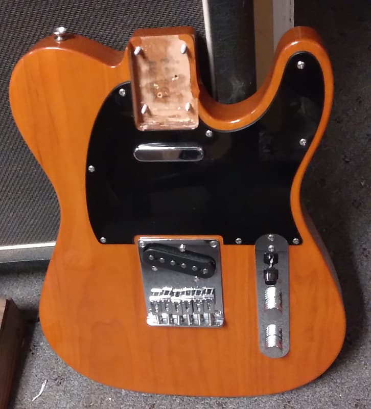 Squier Loaded Telecaster Tele Body 2019 - Transparent Amber | Reverb