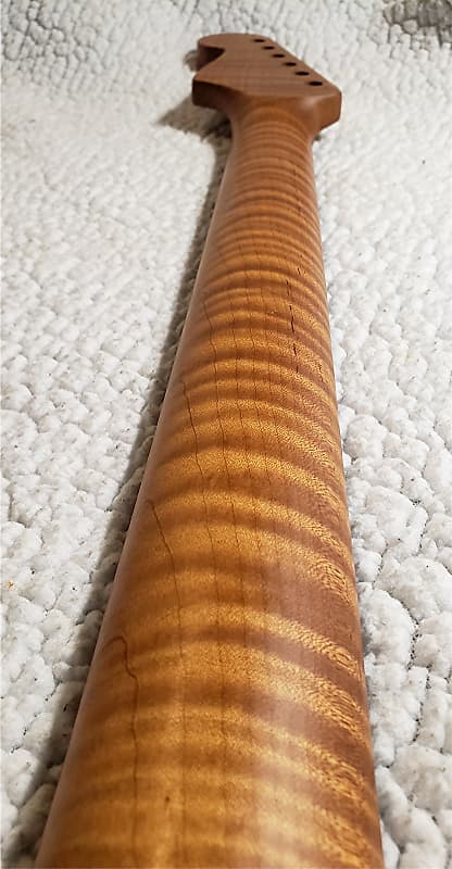 Stunning USA made, 5A Roasted Flame maple neck with Nitro | Reverb